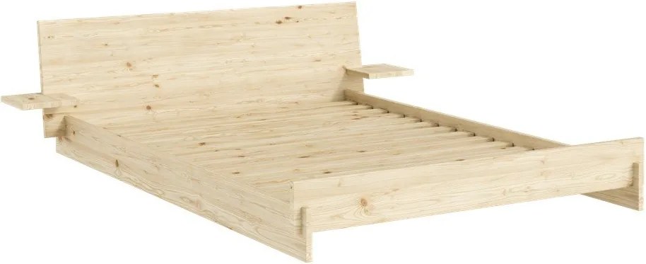 Dvoulůžková postel z borovicového dřeva s roštem 160x200 cm ve světle přírodní barvě Latch – Karup