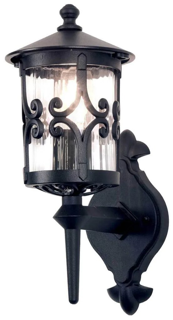 Černé nástěnné venkovní světlo Elstead HEREFORD/42 cm