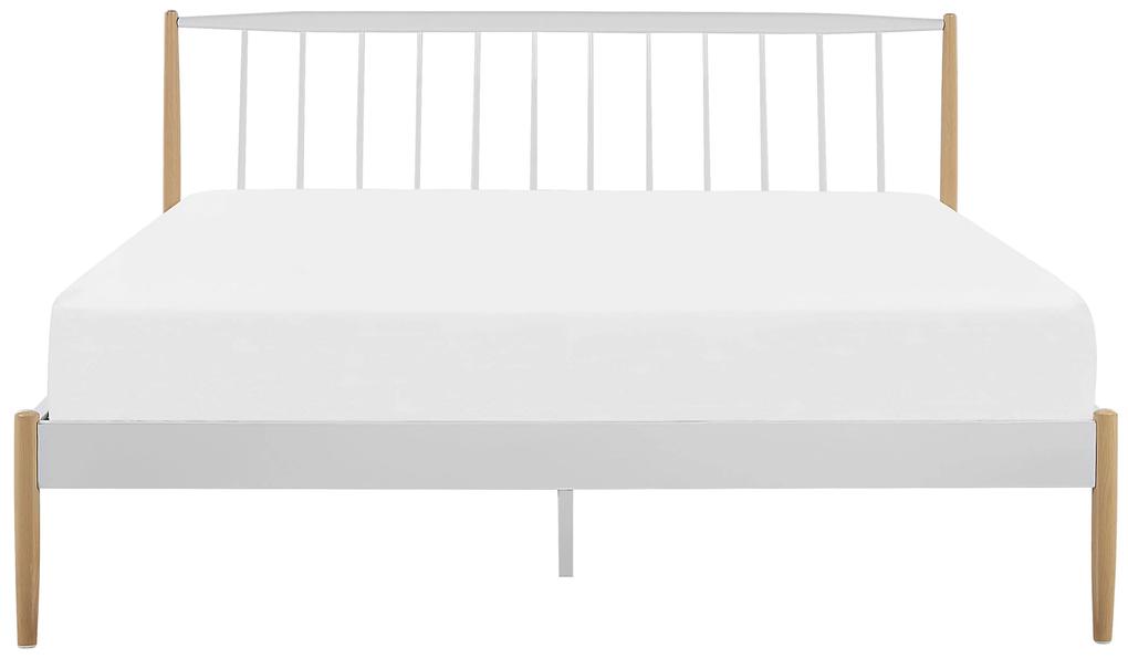 Kovová postel 180 x 200 cm bílá MAURS Beliani