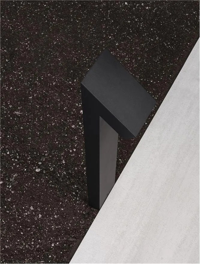 NV 9020931 Venkovní sloupkové svítidlo BRIGITTA černý hliník a akrylový difuzor proti oslnění LED 6W 3000K 100-240V IP65 - NOVA LUCE