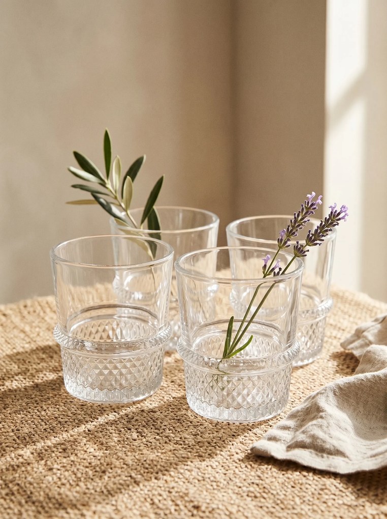 Sinsay - Sada sklenic s rýhováním 4 pack - clear