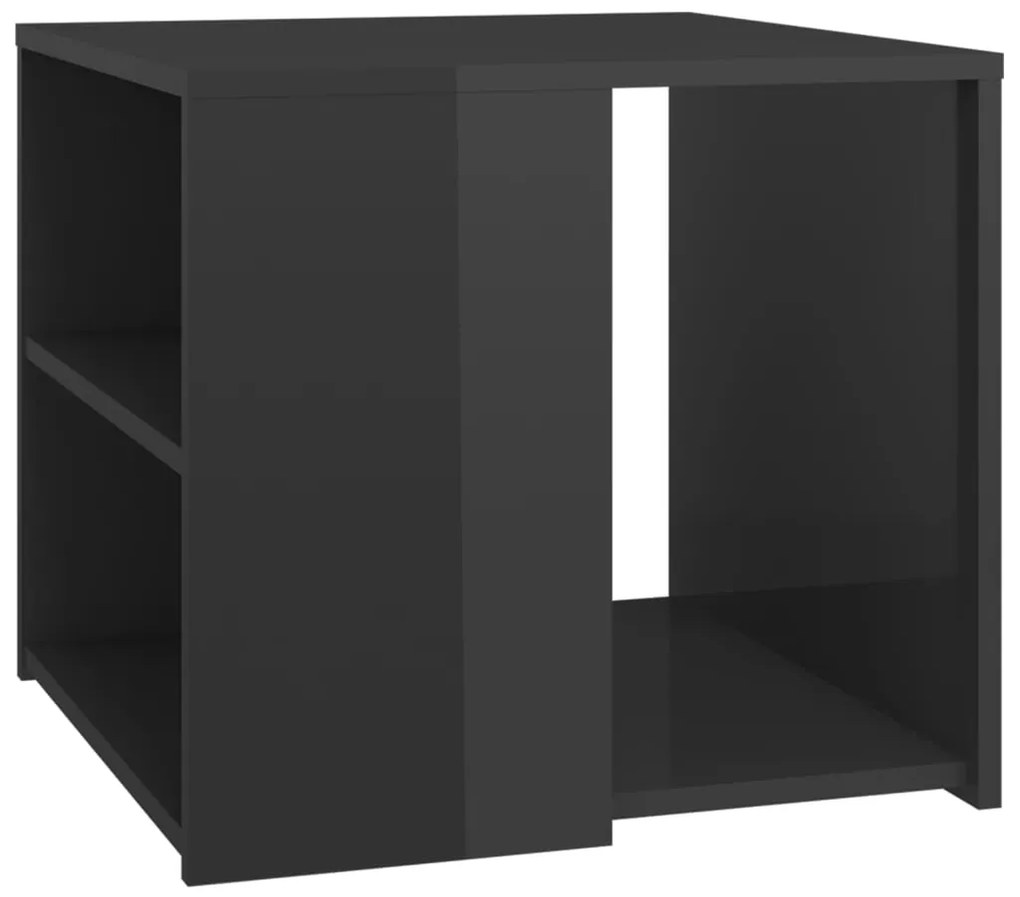 Odkládací stolek šedý s vysokým leskem 50x50x45 cm dřevotříska - Default Title