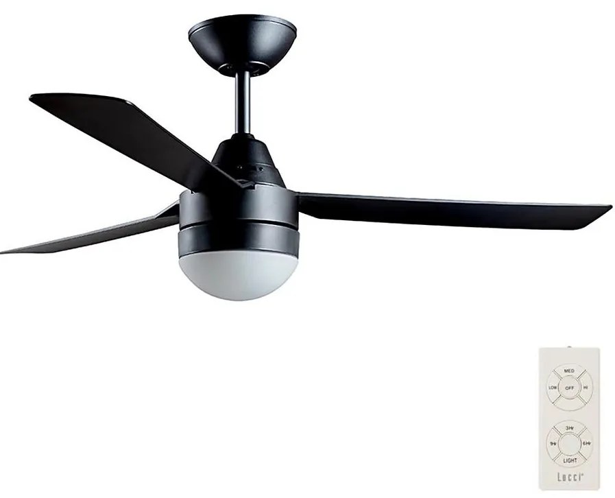 BAYSIDE 531018 - Stropní ventilátor MEGARA 2xE14/15W/230V černá + DO 531018