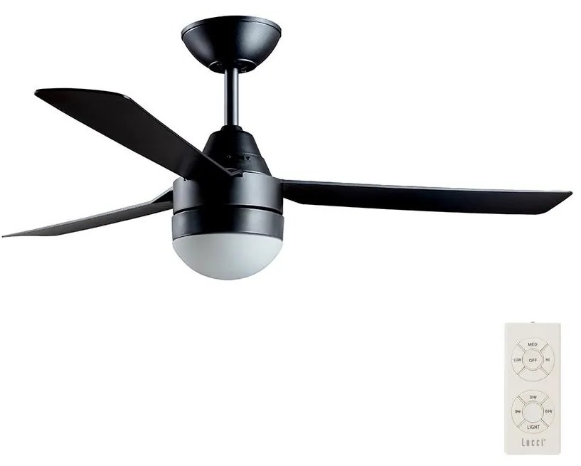 BAYSIDE BAYSIDE 531018 - Stropní ventilátor MEGARA 2xE14/15W/230V černá + DO FAN00245