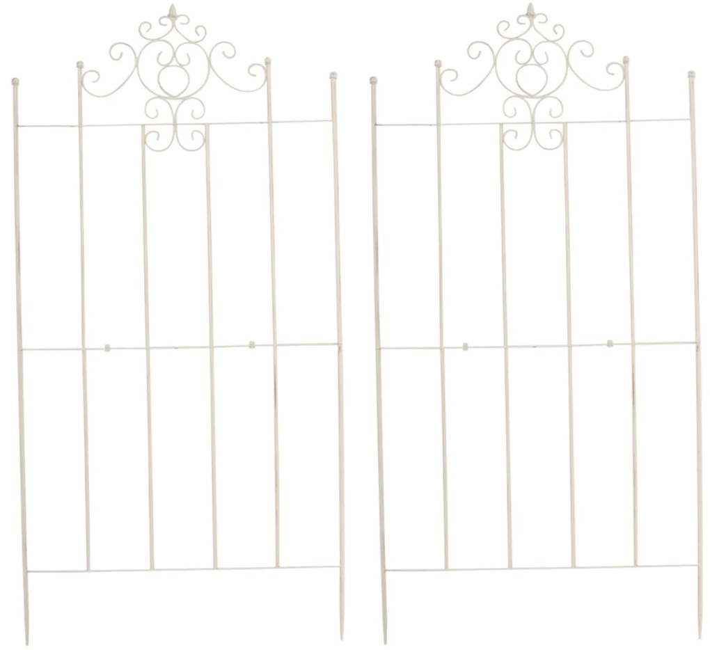 2x Mřížka na popínavé rostliny Paula - 180 x 85,5 cm - Krémová antik