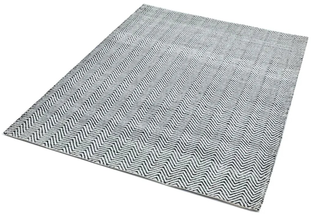 Černý  koberec Rebel Black White Rozměry: 100x150 cm