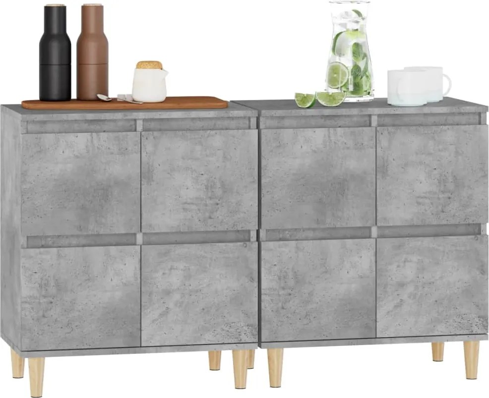 Příborníky 2 ks betonově šedé 60 x 35 x 70 cm kompozitní dřevo 3185755