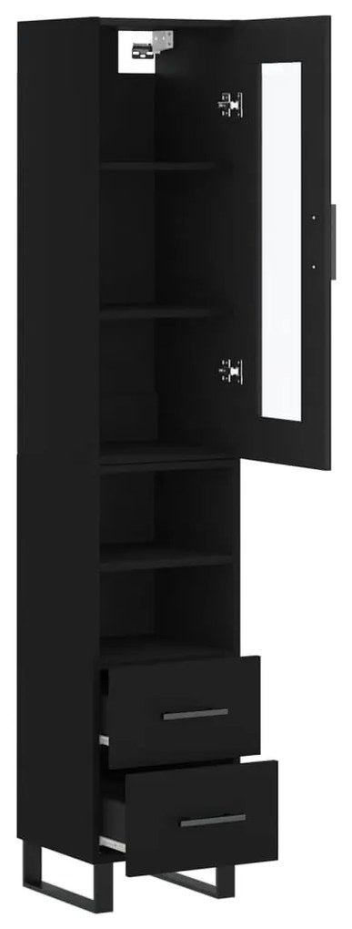 Skříň highboard černá 34,5 x 34 x 180 cm kompozitní dřevo,  3199322