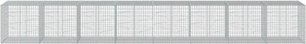 Gabionový koš s víkem 800 x 100 x 100 cm pozinkované železo 3295204