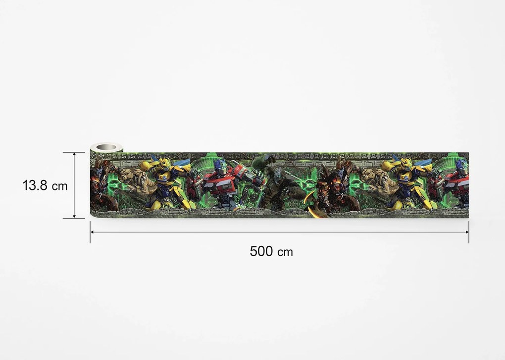 Dětská samolepící bordura na zeď Transformers Útok | 5 m x 13.8 cm | DWBD8037