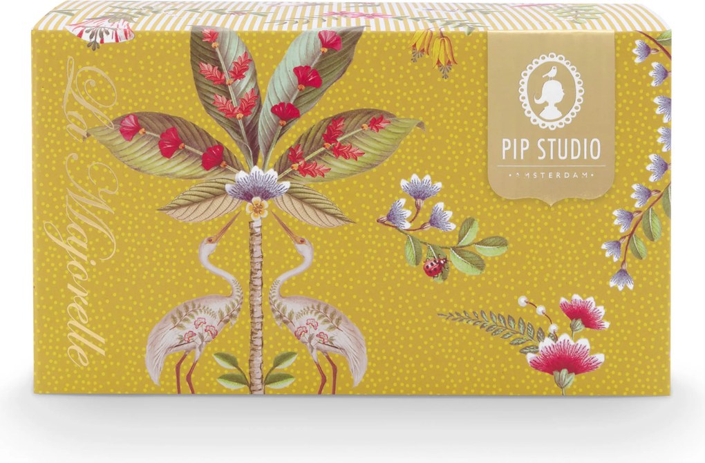 Pip Studio La Majorelle sada 2ks espresso šálků s podšálky 100ml, žlutá (sada 2 hrnků v dárkovém balení)