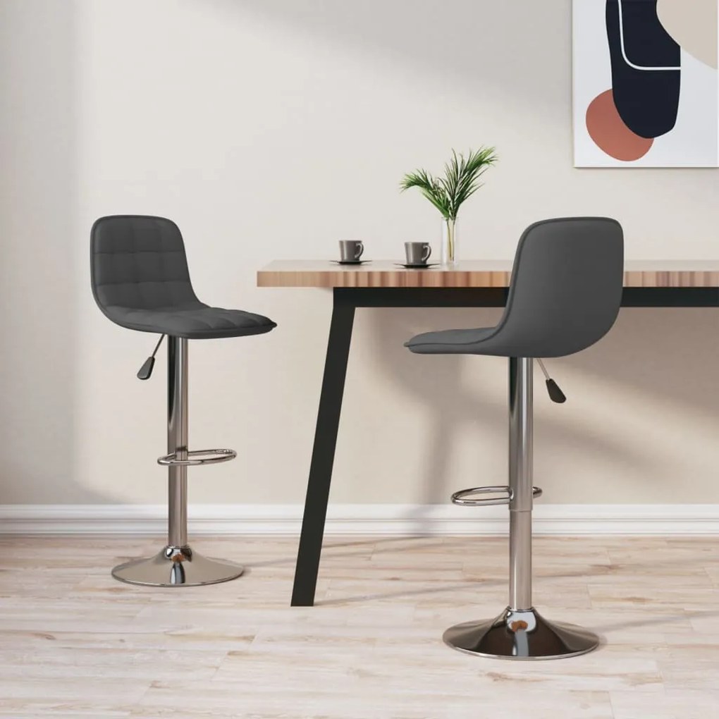 Barové židle 2 ks tmavě šedé textil 333946