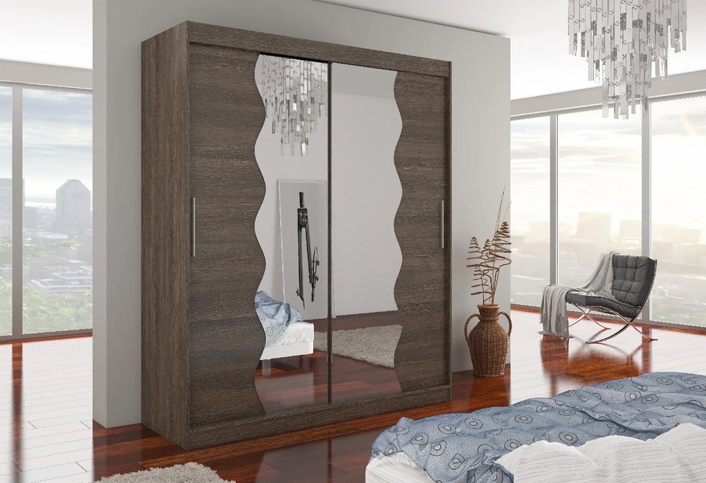ADRK Furniture Posuvná skříň s zrcadlem KANSAS 180 ADRK-SW-KAN-CH-180