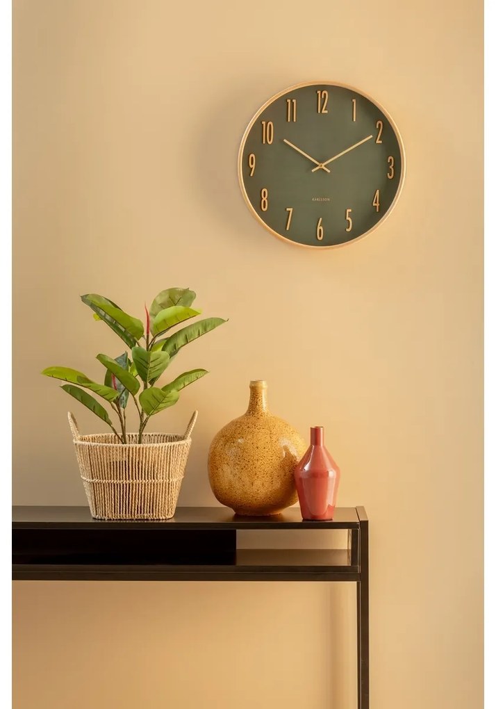 Karlsson 5996GR designové nástěnné hodiny zelená, pr. 40 cm
