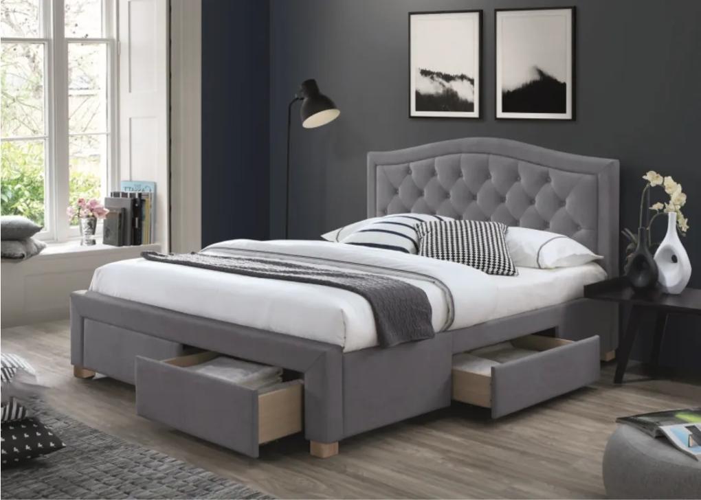 Čalouněná postel ELECTRA VELVET 160 x 200 cm šedá Matrace: Bez matrace