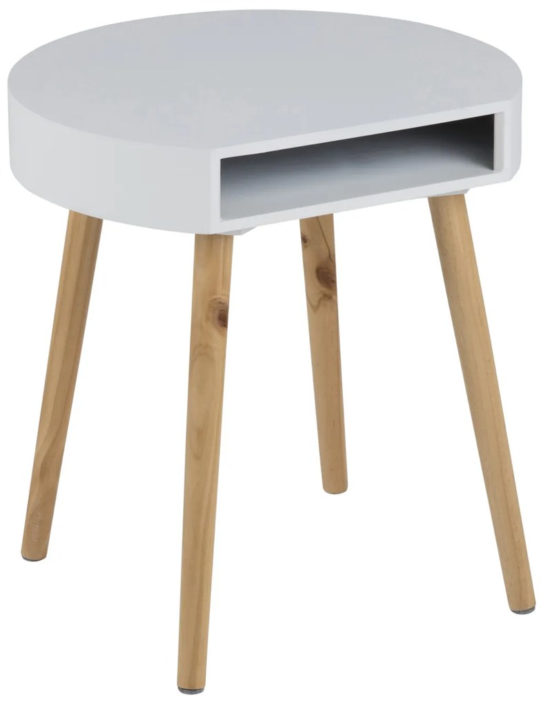 Bighome - Příruční stolek ELA 40 cm, bílá