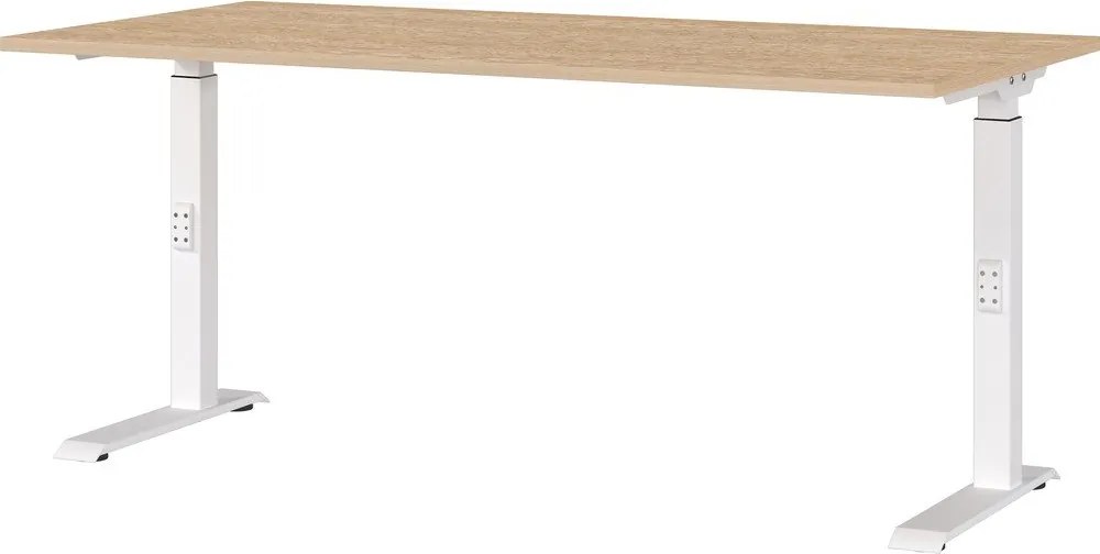 Polohovací pracovní stůl s deskou v dubovém dekoru 80x160 cm Downey – Germania