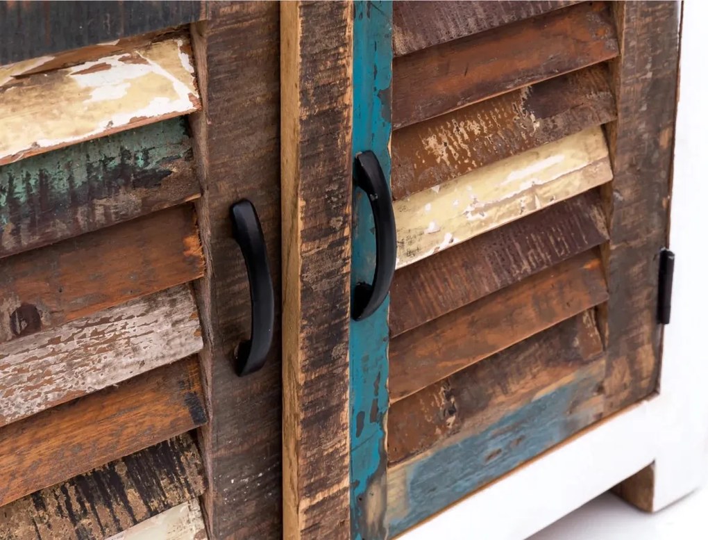 furniture-nabytek.cz - Masivní skříňka pod umyvadlo Perano z recyklovaného dřeva, lakovaná, bílá/barevná