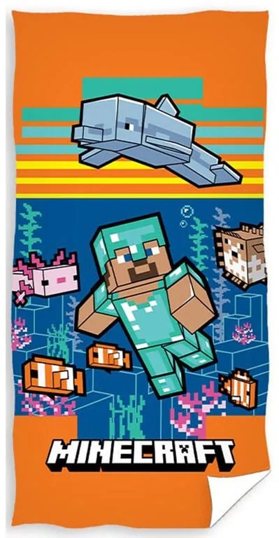 Dětská osuška MINECRAFT Aquatic World 70 x 140 cm