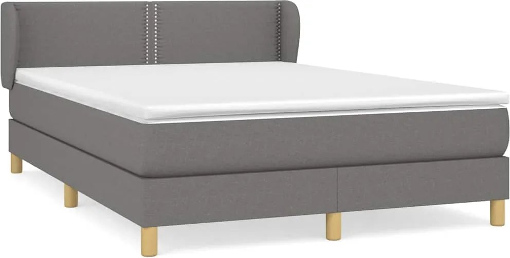 Box spring postel s matrací tmavě šedá 140x200 cm textil 3126726