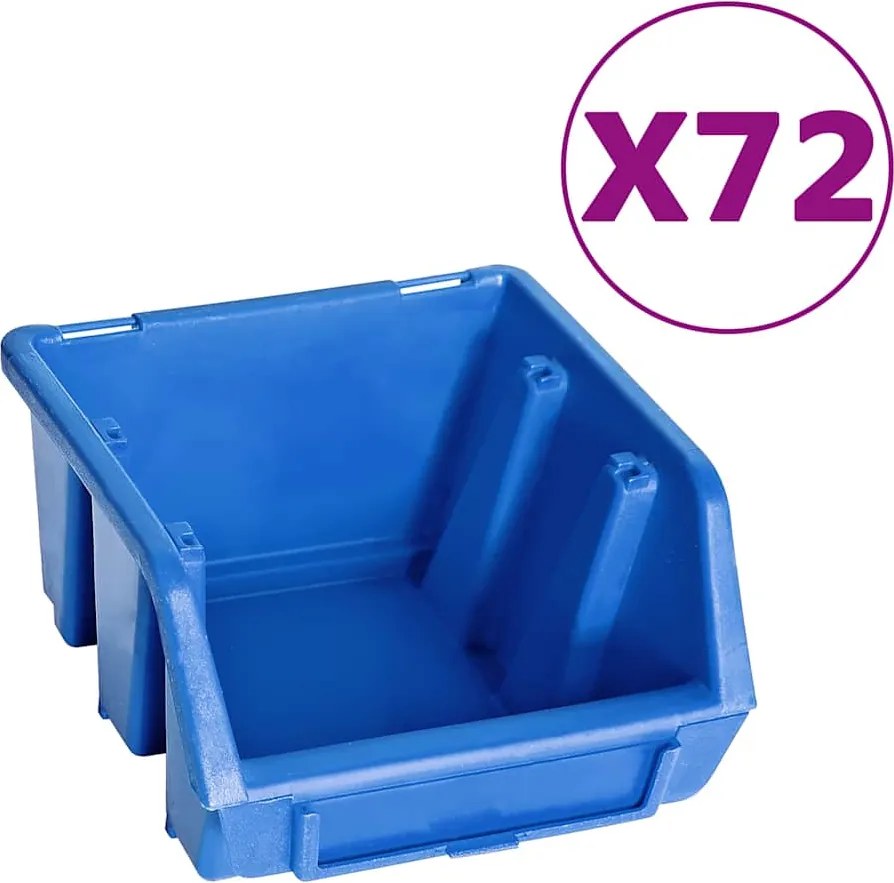 128dílná sada skladovacích zásobníků nástěnné panely modročerná 150808