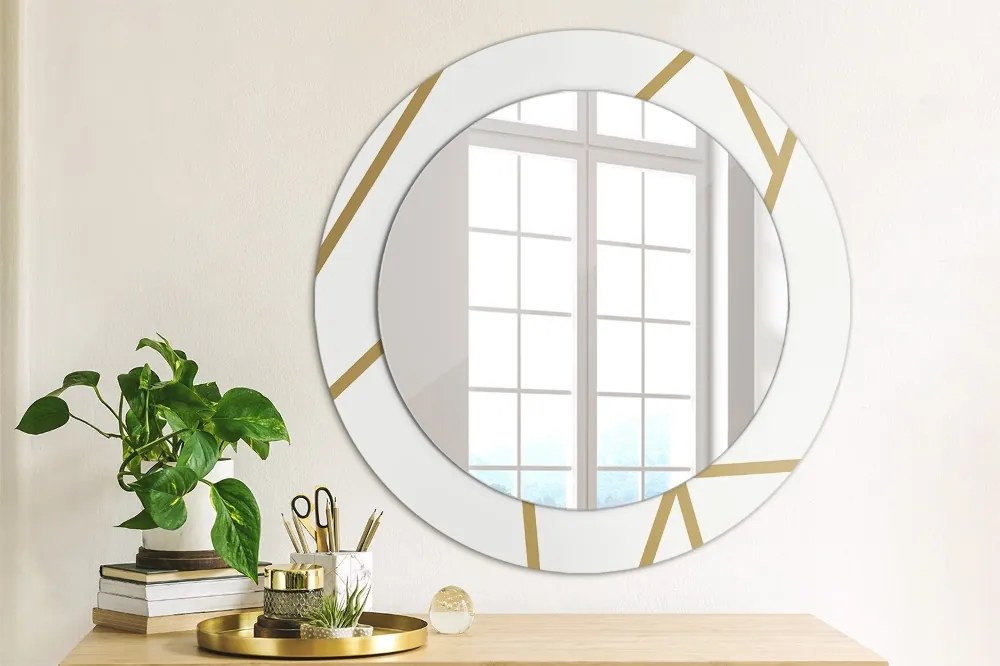 Kulaté dekorativní zrcadlo na zeď Lineární složení fi 60 cm