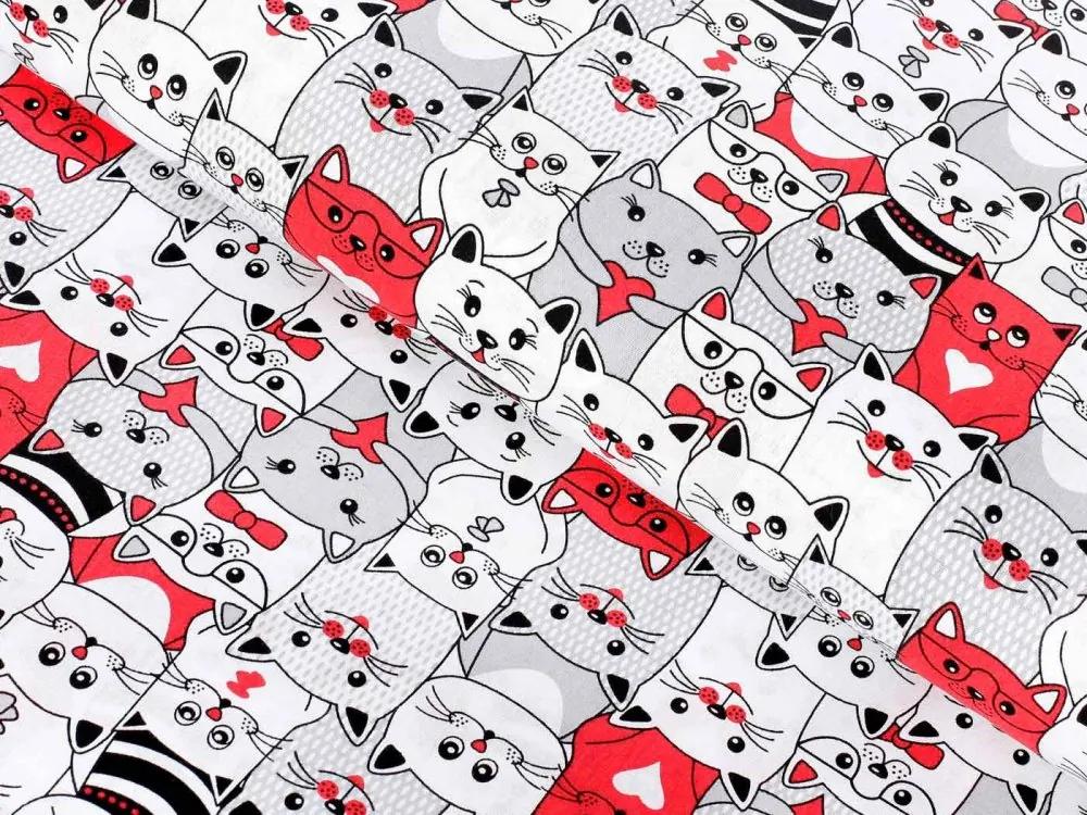 Biante Dětský bavlněný čtvercový ubrus Sandra SA-037 Kočky z komiksu 110x110 cm