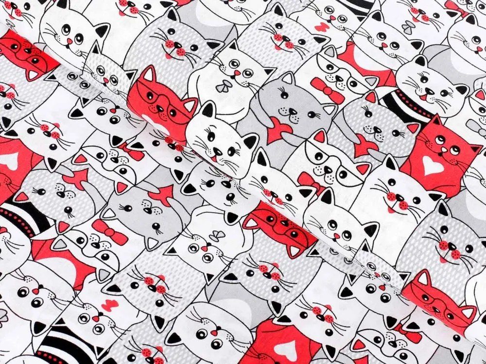 Biante Dětský bavlněný povlak na polštář s lemem Sandra SA-037 Kočky z komiksu 50 x 60 cm