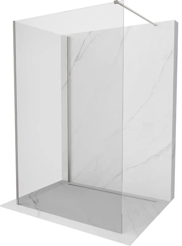 Mexen Kioto sprchová stěna Walk-in 130 x 85 cm, transparentní, kartáčovaný nikl - 800-130-212-97-00-085