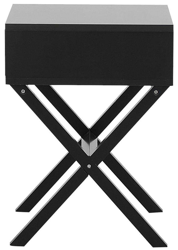 Černý noční stolek se zásuvkou MONROE Beliani
