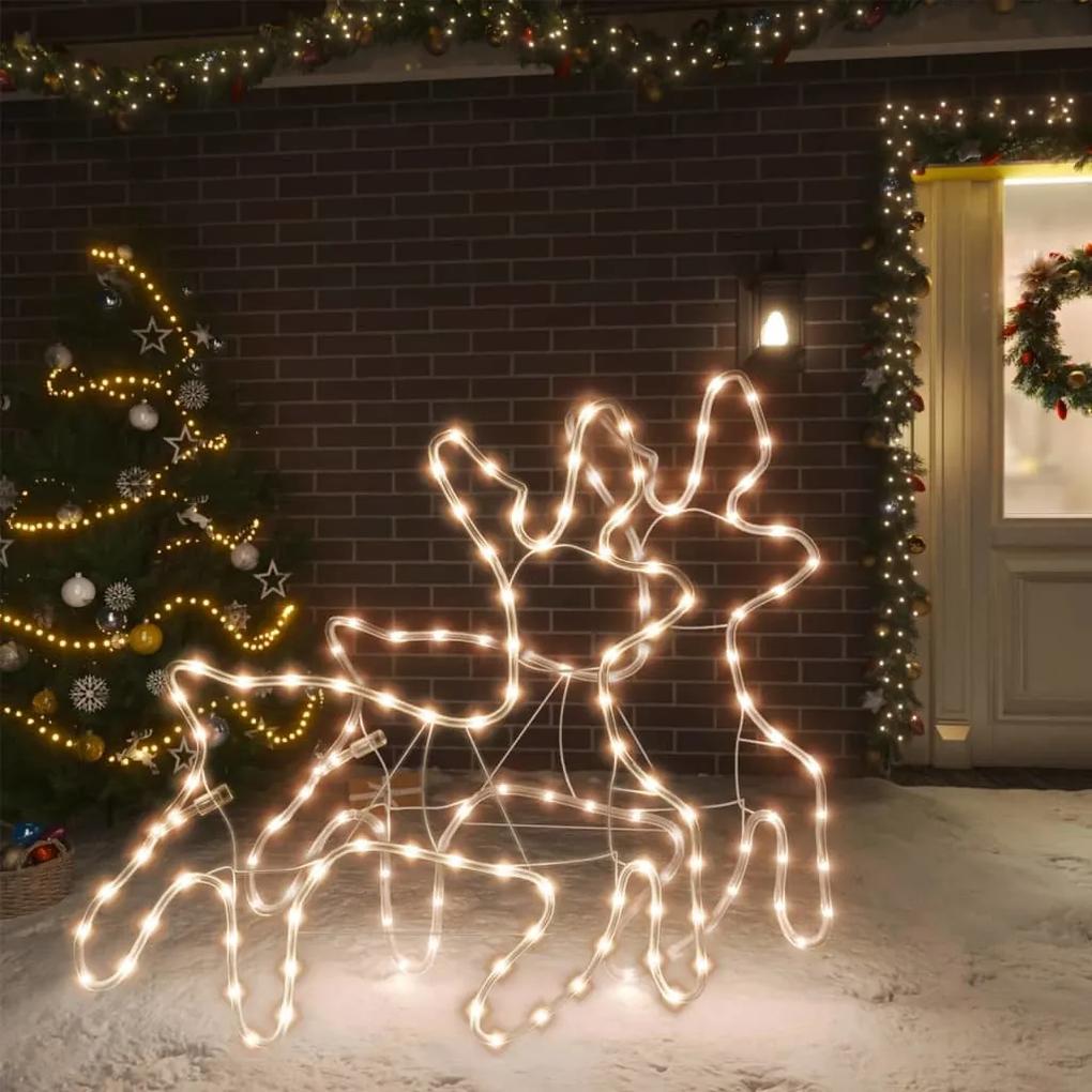vidaXL Vánoční sobi s teplými bílými LED 57 x 55 x 4,5 cm [3154294]