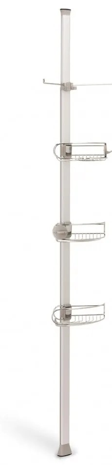 Simplehuman Rohová tyč s nastavitelnými poličkami do sprchy Simplehuman, nerez / hliník, 182 -274cm