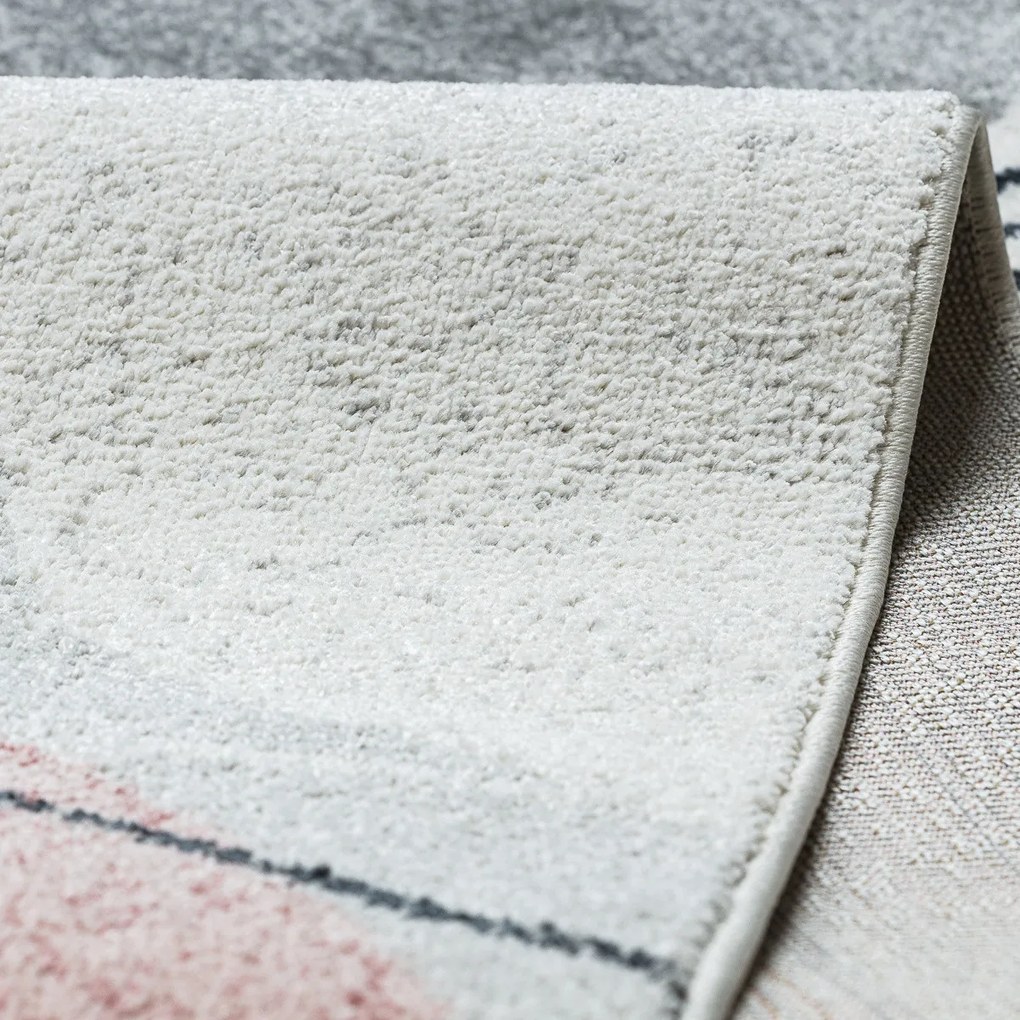 Dywany Łuszczów, Kusový koberec Fusion 5868 white/dark pink, 200x290, růžová, kancelář