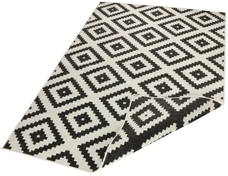 Hanse Home, Kusový koberec Twin-Wendeteppiche 103129 schwarz creme – na ven i na doma, 240x340, černobílá, chodba / předsíň