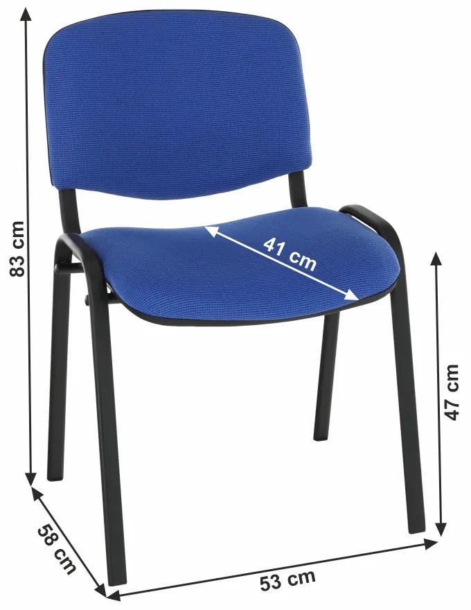 Konferenční židle ISO NEW látka C14 modrá, kov a plast černý