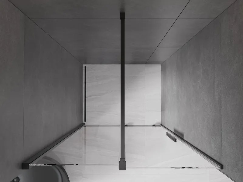 Mexen Velar, posuvné dveře do otvoru 90x200 cm, 8mm čiré sklo, černá matná, 871-090-000-01-70