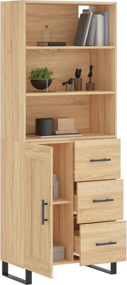 Skříň highboard dub sonoma 69,5 x 34 x 180 cm kompozitní dřevo 3190048