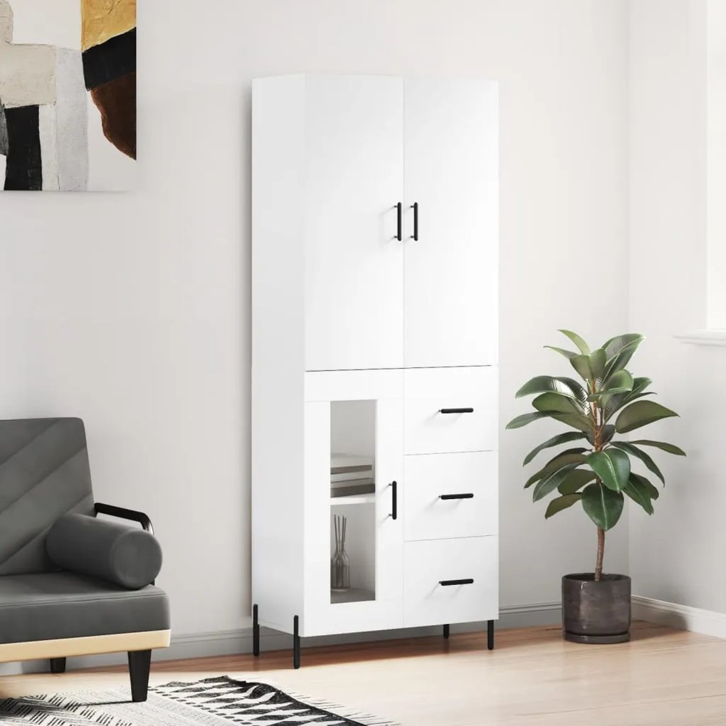Skříň highboard bílá 69,5 x 34 x 180 cm kompozitní dřevo 3195963