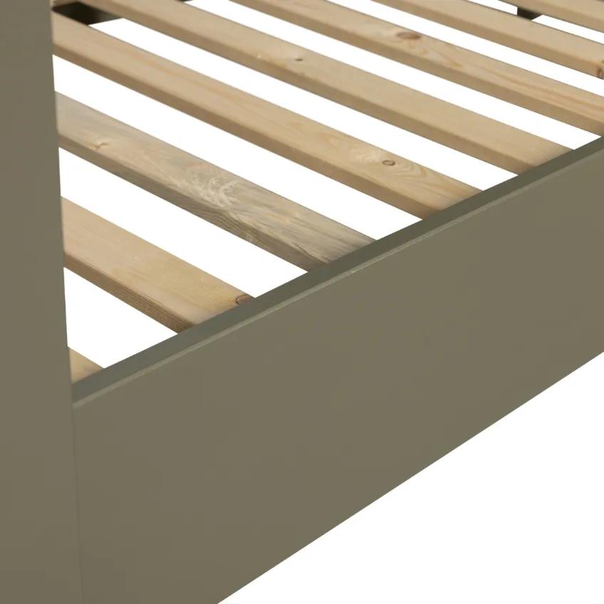Hoorns Zelená dřevěná postel Ybo 90 x 200 cm