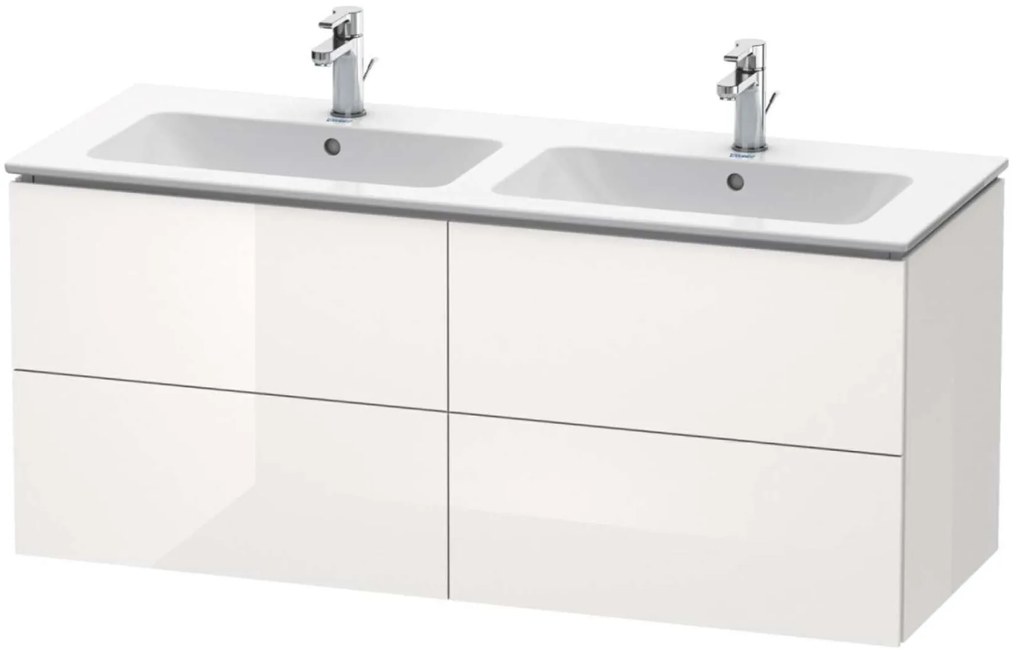Duravit L-Cube - Umyvadlová skříňka 55x129x48 cm, 4 zásuvky, lesklá bílá LC625902222