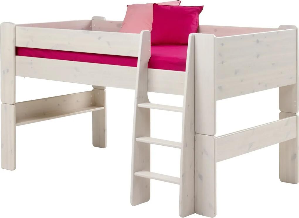 Dětská vyvýšená postel Dany 90x200 cm (výška 113cm) - masiv/bílá