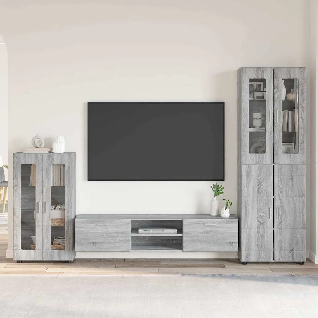 Sestava TV skříněk FLORIN 3 ks Šedá Sonoma Kompozitní dřevo 3397980