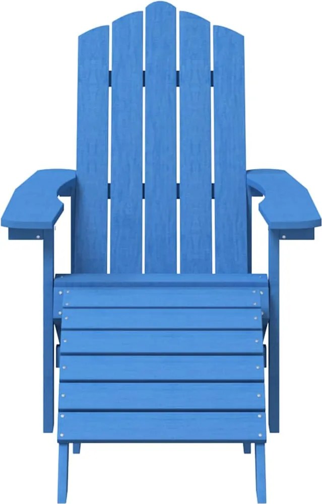 Zahradní křesla Adirondack 2 ks s podnožkami HDPE akvamarínová 3095699