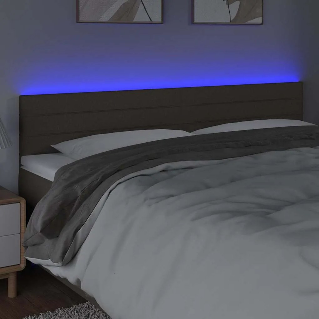 Čelo postele s LED taupe 160x5x78/88 cm textil 3121762