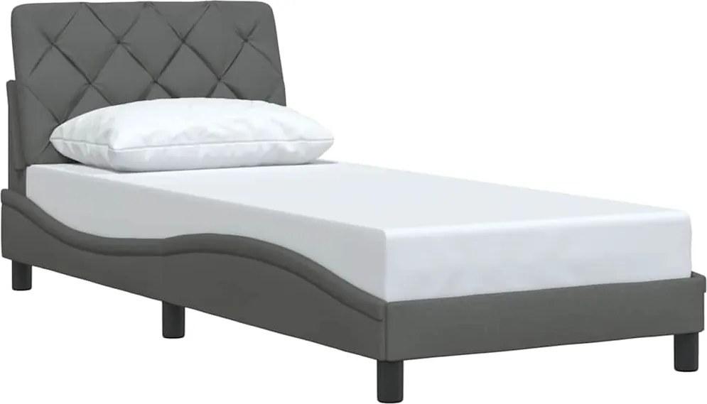 Rám postele bez matrace tmavě šedá 80 x 200 cm textil 3310560