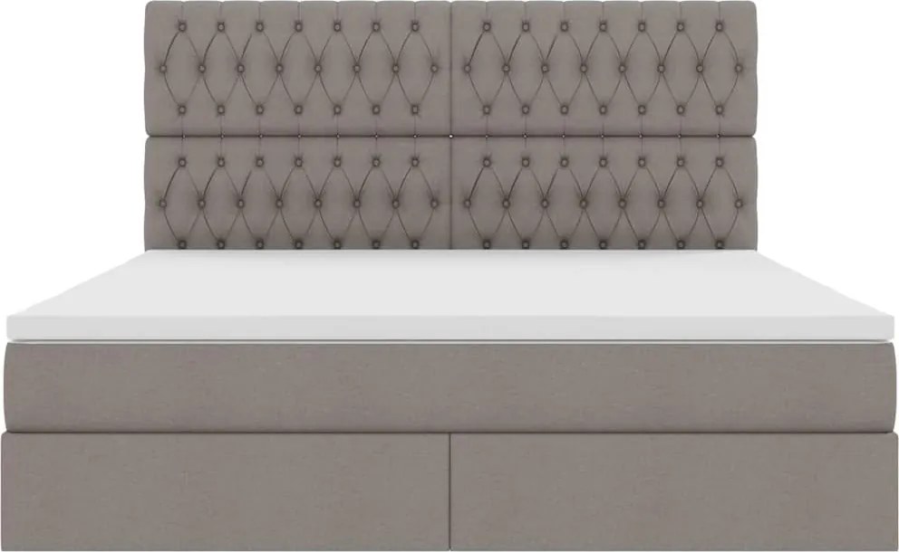 Postel s úložným prostorem a matrací Taupe 180 x 200 cm textil 3371862