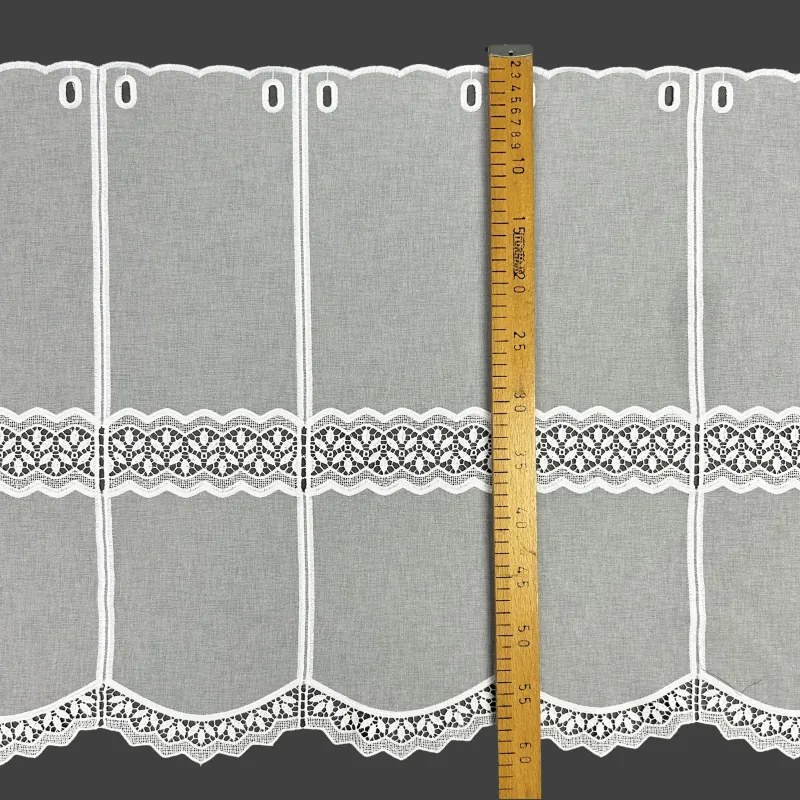 Vitrážková voálová záclona 45228 GA - výška 40,60 cm, metráž