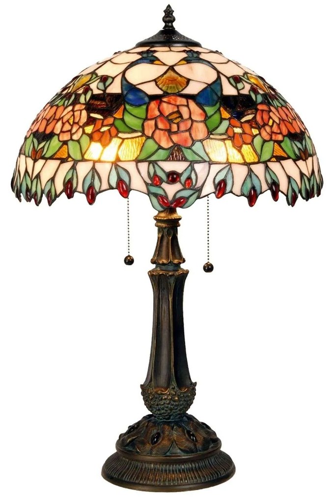 Nádherně barevná stolní lampa Maja, Tiffany design