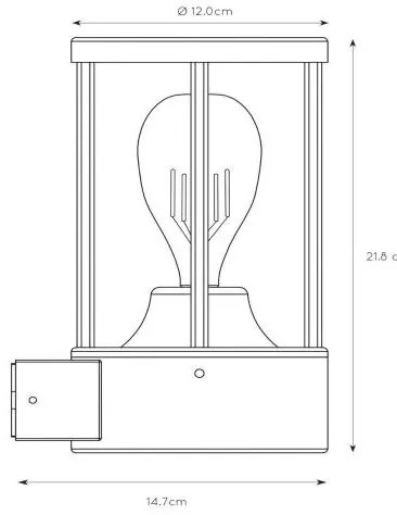 Lucide 14893/01/30 - Venkovní nástěnné svítidlo LORI 1xE27/15W/230V IP44