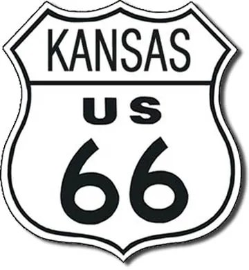 Plechová cedule US 66 Kansas 28 x 29 cm